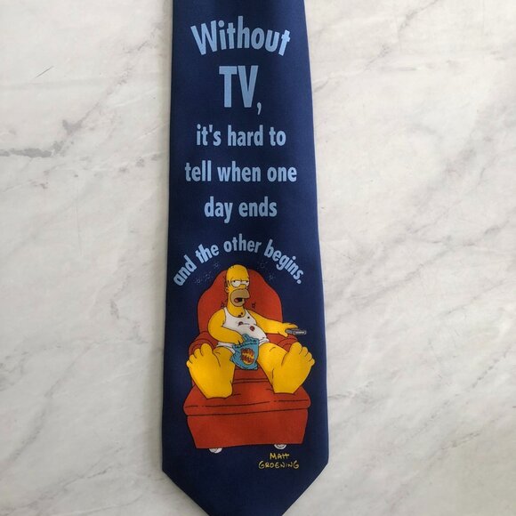 Simpsons | Accessories | The Simpsons Vintage Navy Blue Tie | Poshmark